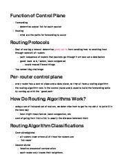 Understanding Control Plane Routing Protocols And Routing Course Hero