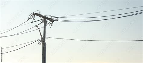 Overhead Power Lines Depict Vital Electric Power Transmission Linking