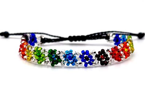 Rainbow String Bracelet Lgbtq Pride Jewelry Beaded Surfer Bracelet