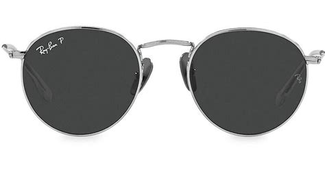 Ray Ban Rb8247 50mm Round Sunglasses In Metallic Lyst