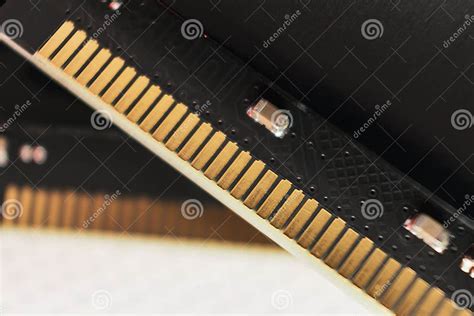 Ddr4 Dram Computer Memory Module Chipset Macro Stock Image Image Of