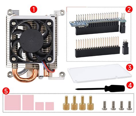 Ultra Thin Ice Tower Cooling Fan For Raspberry Pi 4b With Fan Adapter V2 2x20pin Female