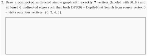 Solved Draw A Connected Undirected Simple Graph With Chegg