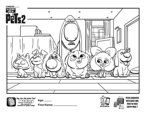 마이펫의 이중생활2 The Secret Life of Pets 2 활동지 색칠공부 미로찾기 맥도날드 해피밀