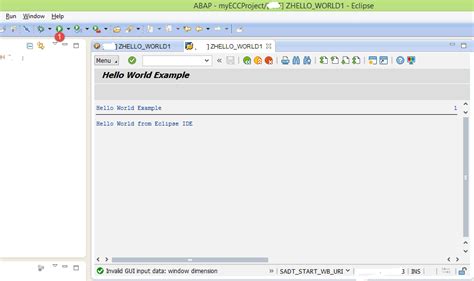 Create Hello World Abap Program In Eclipse