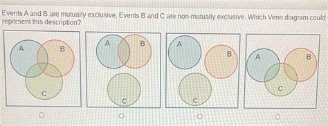 Events A And B Are Mutually Exclusive Events B And C Are Non Mutually
