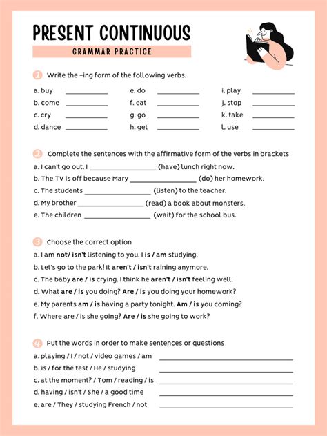 Present Continuous Exercises Pdf