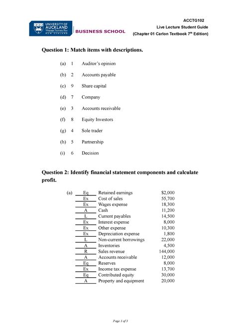 Week 02 Chapter 01 Live Lecture Student Guide ACCTG Live Lecture