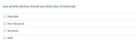 Solved Low Priority Devices Should Use What Class Of