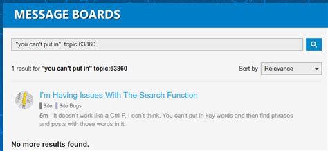 I M Having Issues With The Search Function Site Bugs The TTV