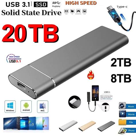 20tb External Hard Drives 2tb Mobile Solid State Drive Usb 3 1 Data