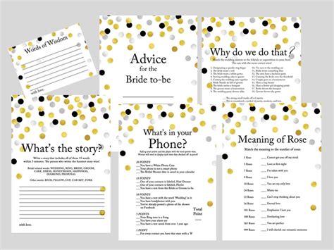 Modern Confetti Bridal Shower Games Magical Printable
