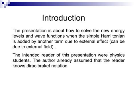 Time Independent Perturbation Theory 1st Order Correction 2nd Order
