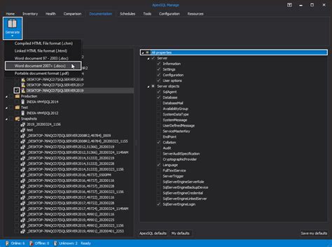 How To Create Detailed Documentation For SQL Server Instances And Snapshots