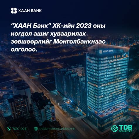 “ХААН Банк” ХК ийн 2023 оны ногдол ашиг хуваарилах зөвшөөрлийг