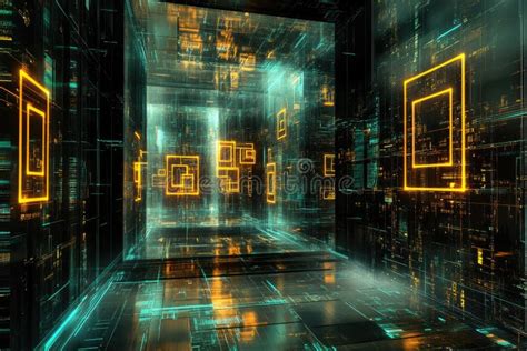 A Surreal And Abstract Digital Background Representing Quantum Computing Concepts Stock