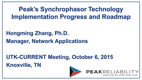 Peaks Synchrophasor Technology Implementation Progress And Roadmap Ppt