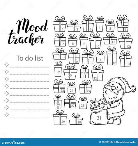 Mood Tracker Blank With Hand Drawn Lettering And Floral Sketch Bullet Journal Or Monthly Planer