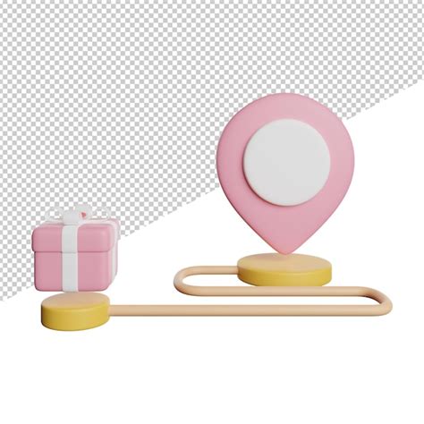Placholder 배달 위치 전면보기 투명 배경에 3d 렌더링 아이콘 그림 프리미엄 Psd 파일