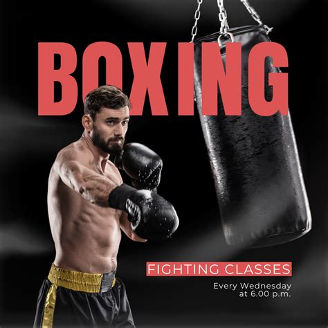 Fighting Classes Promotion Online Instagram Post Template Vistacreate