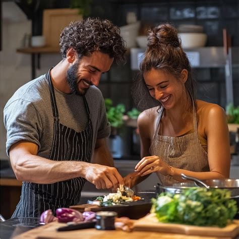 Taking A Cooking Class And Learning New Recipes Together Premium Ai Generated Image