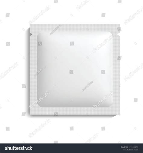 Blank White Sachet Mockup Condoms Medicine Stock Vector Royalty Free