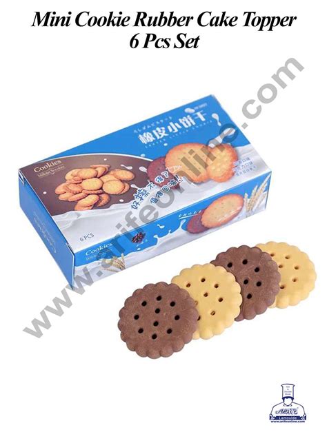 Cake Decor™ 6 Pcs Set Mini Cookie Rubber Cake Topper Sbt R 013