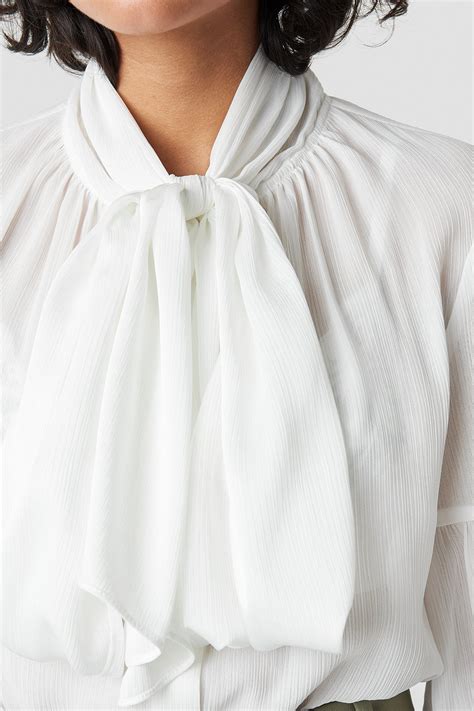 Bow Tie Blouse White Na