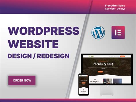 a modern and responsive wordpress website design or redesign with