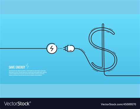Electric Power Cord Is Like A Dollar Sign Vector Image