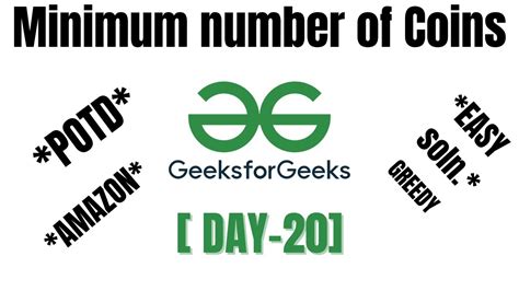 Minimum Number Of Coins Gfg Potd Easy Solution Greedy Youtube