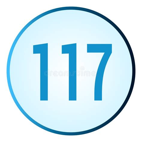 Number 117 Symbol Or Logo With Round Frame In Blue Gradient Color Stock Vector Illustration Of