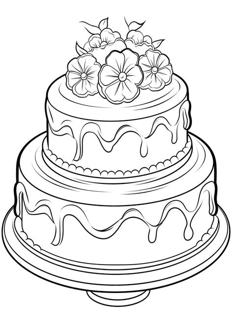 Page De Coloriage De Gâteau De Anniversaire Page De Coloration De Gorge