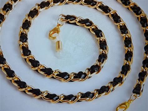 Eyeglass Chain Holdermask Chain Pu Leather Gold Or Silver 30 Metal