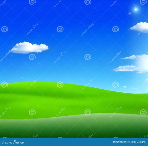 Aura Blue Grass Customized Wallpaper Stock Illustration Illustration