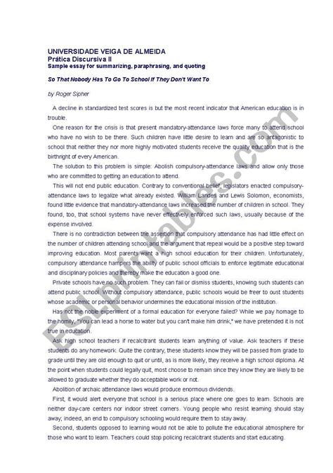 Quote Paraphrase Summarizing Esl Worksheet By Allyneturano