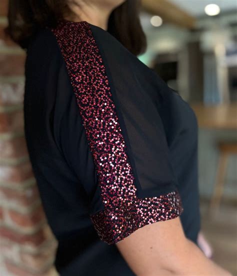 Red Sequin Trim Top Highstreet Outlet Uk