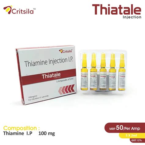 Thiamine Hcl I P 100mg Thiatale Injection