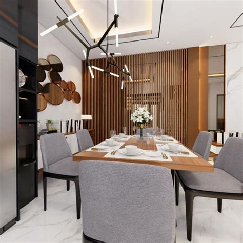 VR Dapur Dan Ruang Makan Desain Rumah Modern 3 Lantai Bapak HND 1367