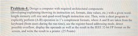 Solved Problem 4 Design A Computer With Required