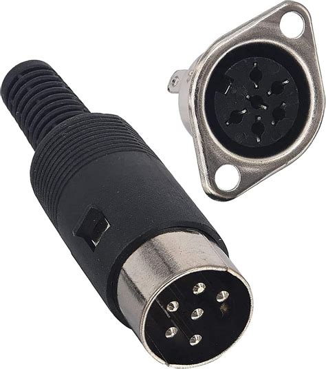 Buy Jing 6 Pin Din Male Plug Female Adapter Socket Panel Mount Chassis Audio Av Solder 6 Pin Din