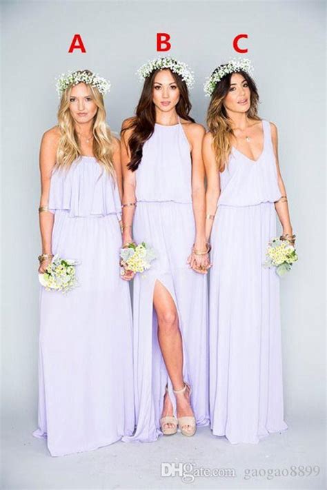 Gorgeous Lilac Long Bridesmaid Dresses Ruffles Mumu Bohemian Etsy