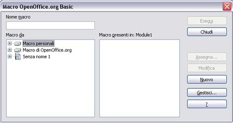Organizzazione Delle Macro Apache Openoffice Wiki