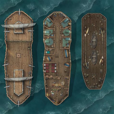 Airship Battlemap Dnd Map Ship Spelljammer Ship Dandd Battle Map Gridded Map 5e Roll20