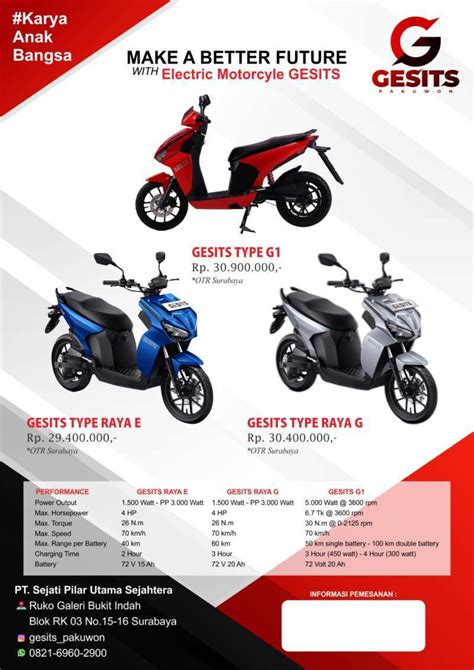 Jual Gesits Type G1 Di Seller Gesits Motor Pakuwon Official Store Lontar Kota Surabaya Blibli