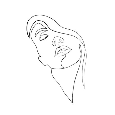 Premium Vector Sketch Of Woman In Minimal Linear Style