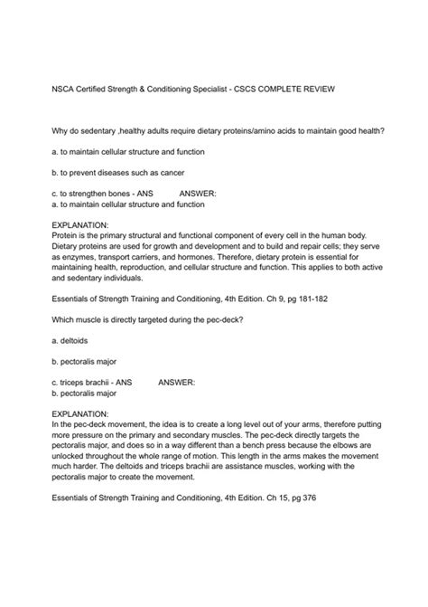 0 20 Nsca Certified Strength And Conditioning Specialist Cscs Complete Review Nsca Cscs