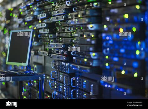 Computer And Server Room Rack Panel Stock Photo Alamy