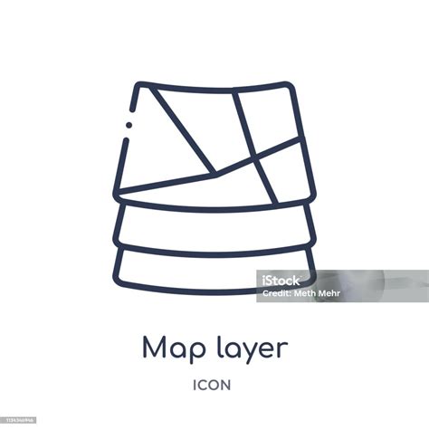 Linear Map Layer Icon From Maps And Locations Outline Collection Thin Line Map Layer Icon