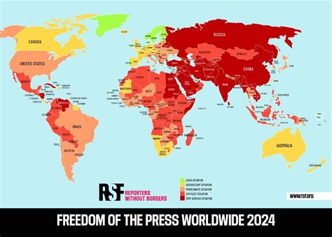 Freedom Of Press Worldwide In 2024 Reporters Without Borders R Mapporn